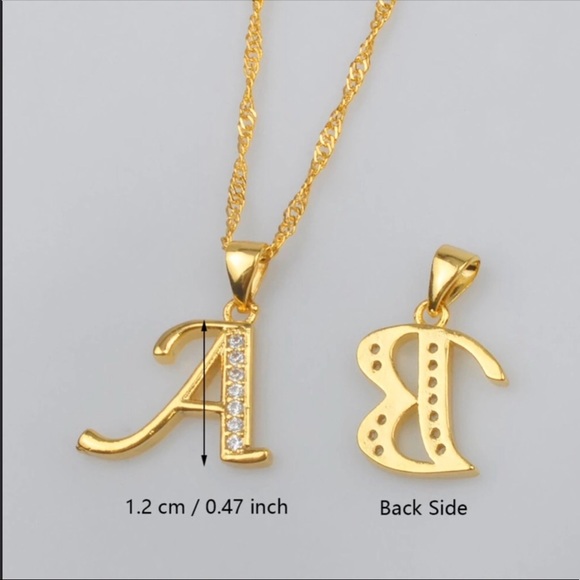 Jewelry | New 18 Gold Plated Letters Necklaces | Poshmark